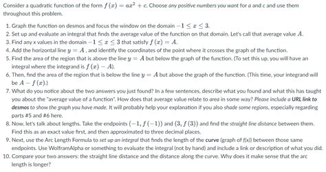 Solved Ax2 C Choose Any Positive Numbers You Want For A