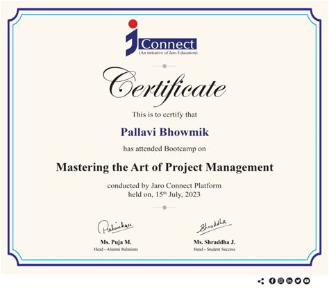 pallavi bhowmik on linkedin jaroeducation projectmanagement