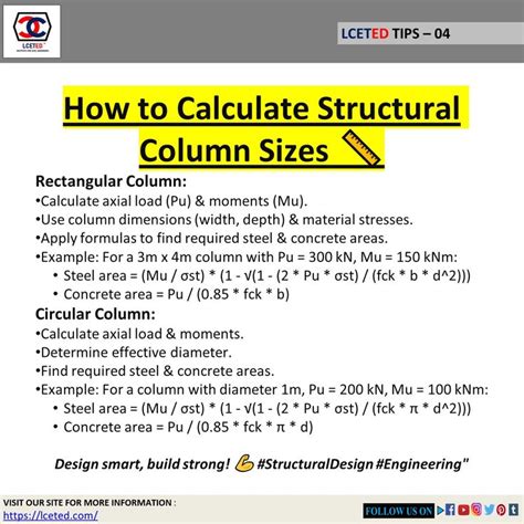 How To Calculate Column Size For Structural Design Rectangular Square And Circular C