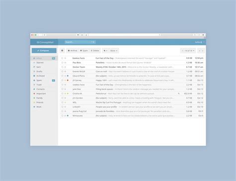 Web Email App Concept Design