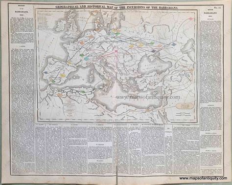 1821 Geographical And Historical Map Of The Incursions Of The