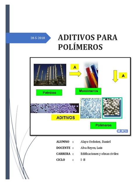 Aditivos Para Polímeros Pdf Polímeros El Plastico