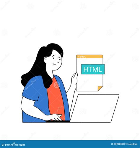 Programming Concept With Cartoon People In Flat Design For Web Vector