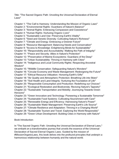 The Sacred Organic Path Unveiling Universal Declaration Of E Pdf