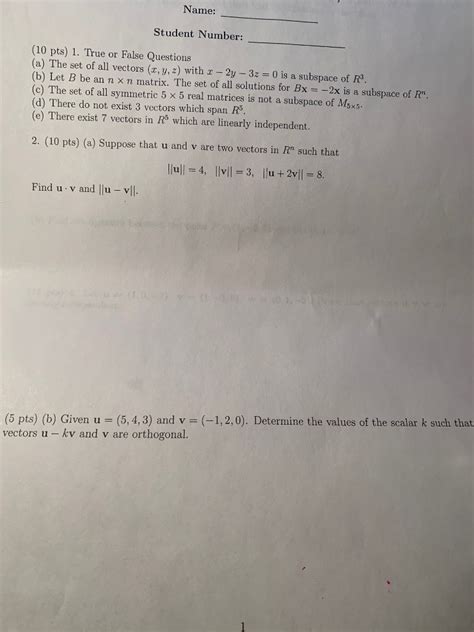 solved true or false the set of all vectors x y z with x