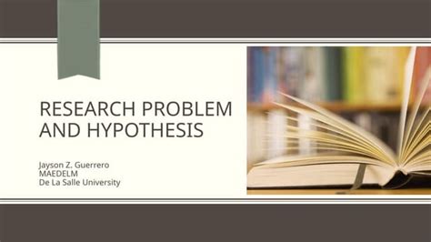 Research Problem And Hypothesis Presentation Pptx