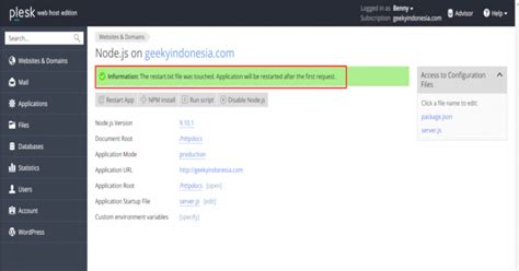 Cara Deploy Nodejs Di Developer Hosting Rumahweb
