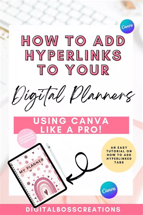 how to add hyperlinks to your digital planner in canva an easy tutorial