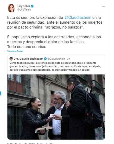 La ácida Crítica De Lilly Téllez Con La Que Tachó A Claudia Sheinbaum