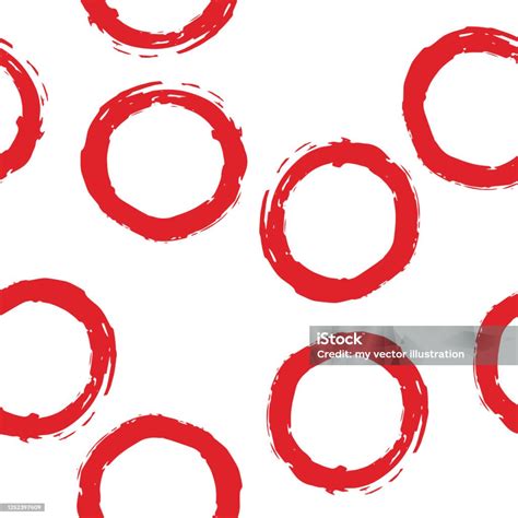 흰색 배경에 빨간색 원이있는 매끄러운 패턴 직물 배경 옷 포장지 웹 사이트 및 벽지에 대한 벡터 디자인 패션 일러스트매끄러운 패턴 0명에 대한 스톡 벡터 아트 및 기타