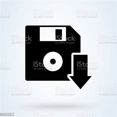 다운로드 화살표 기호 아이콘 또는 로고가 있는 Diskette입니다 플로피 디스크 개념입니다 디스켓 벡터 일러스트레이션에 저장합니다 0명에 대한 스톡 벡터 아트 및 기타
