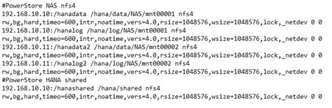 Host Connection And Setup Using NAS NFS Dell Validated Design For SAP HANA TDI With Dell