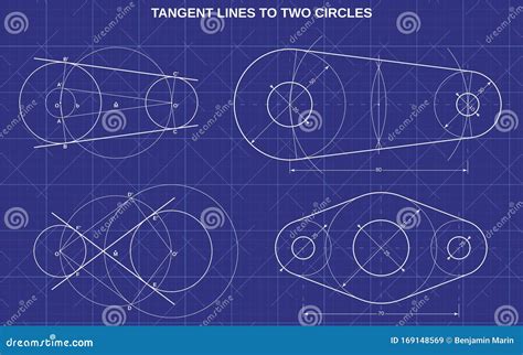 Tangent Lines To Two Circles Stock Vector Illustration Of Background