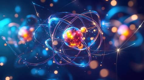 Abstract Representation Of Atomic Structures With Vibrant Colors And Energy Effects Premium Ai