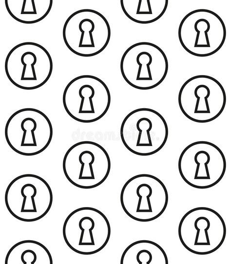 Vector Seamless Pattern Of Outline Door Key Hole Stock Vector Illustration Of Privacy Access