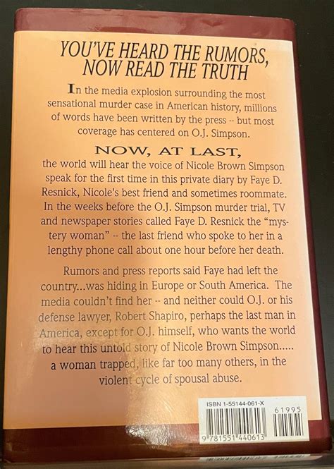 Nicole Brown Simpson The Private Diary Of A Life Interrupted Faye D