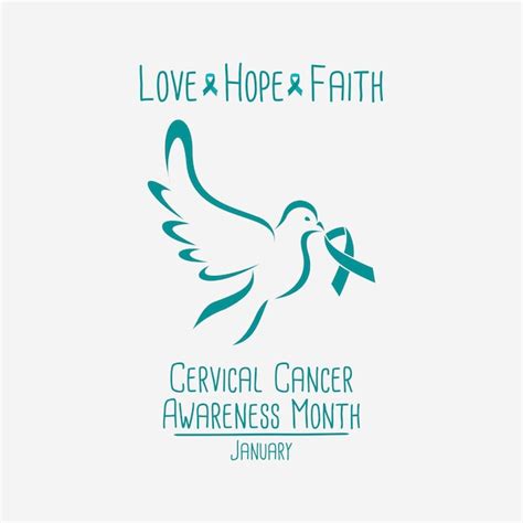 Premium Vector January Is Cervical Cancer Awareness Month Vector