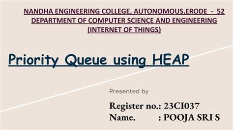 Priority Queue In Data Structure Ppt