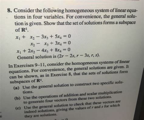 Solved 8 Consider The Following Homogeneous System Of