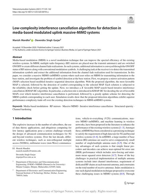 Low Complexity Interference Cancellation Algorithms For Detection In