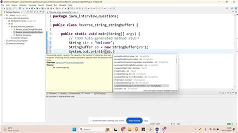 2 reverse a string using stringbuffer class java tamil youtube