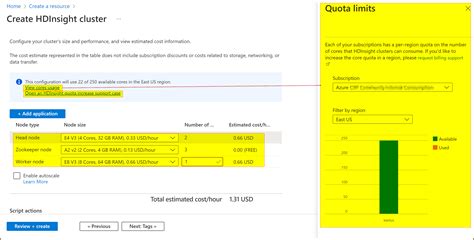 Hdinsight Cluster Creation Error On Configurationpricing Microsoft Qanda