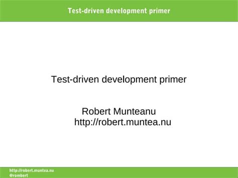 Tdd Primer Ppt