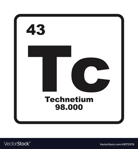 Technetium Element Icon Royalty Free Vector Image