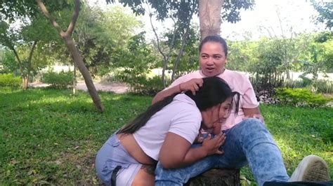 I Go Out With Michell To The Garden And He Sucks My Cock Under A Tree