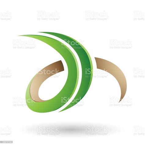 녹색과 베이지색 3d 곱슬 편지 D 및 H 벡터 일러스트 레이 션 0명에 대한 스톡 벡터 아트 및 기타 이미지 0명 대문자 디자인 Istock