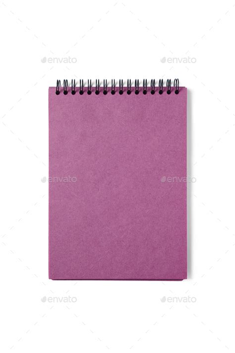 Open Spiral Bound Notepad With Craft Pink Sheets Isolated On White