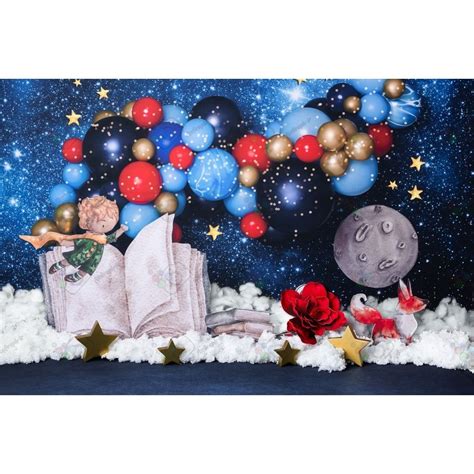 بک دراپ آتلیه کودک تم شازده کوچولو کد 339 عکس گراف