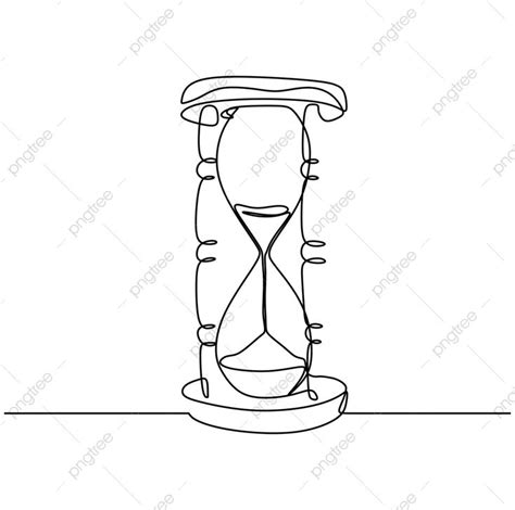 рисунок непрерывный одной линии песочных часов или песочные часы вектор минимализм дизайн