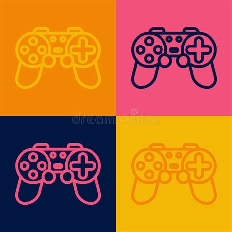 set game controller or joystick vr game case of computer and computer mouse paper art style