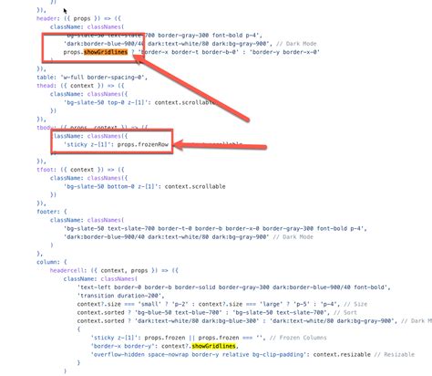 Tailwind Under Datatable Theming `propsfrozenrow` But Are Not Datatableprops · Issue 5288