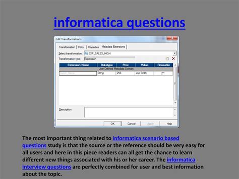 Ppt Informatica Interview Questions And Answers For Experienced