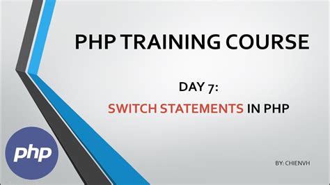 Day7 Switch Statements In Php Youtube