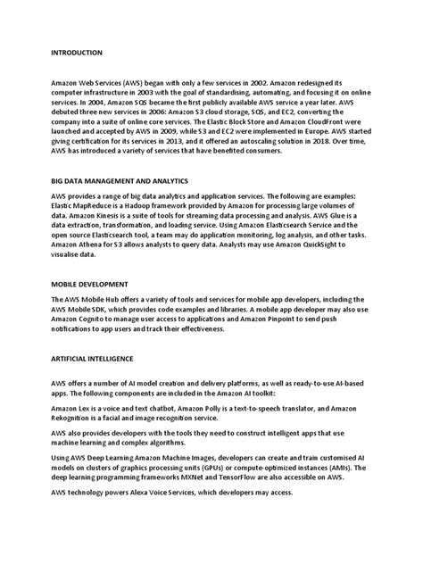 Introduction Aws Pdf Amazon Web Services Cloud Computing