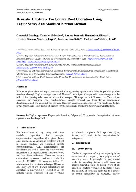 Pdf Heuristic Hardware For Square Root Operation Using Taylor Series And Modified Newton Method