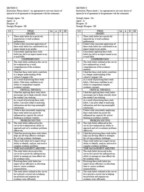 Questionnaire Pdf Critical Thinking Thought