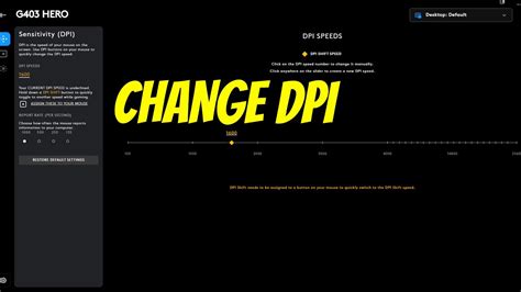 How To Change Mouse DPI On Logitech G HUB YouTube