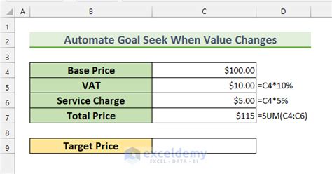 How To Automate The Goal Seek In Excel 2 Methods Exceldemy