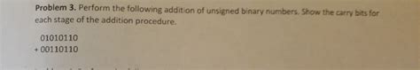 Solved Problem 3 Perform The Following Addition Of Unsigned