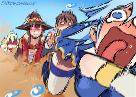 Rule 34 1boy 3girls Aqua Konosuba Aqua Face Aqua Screaming Meme