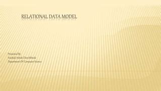 Relational Data Model PPTX Databases Computer Software And Applications
