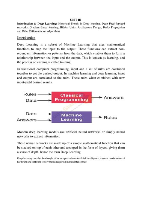 Unit 3 Notes Deep Learning Unit Iii Introduction To