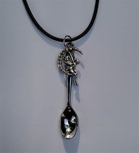 Fairy Necklace With Mini Spoon Tiny Spoon Necklace Small Spoon