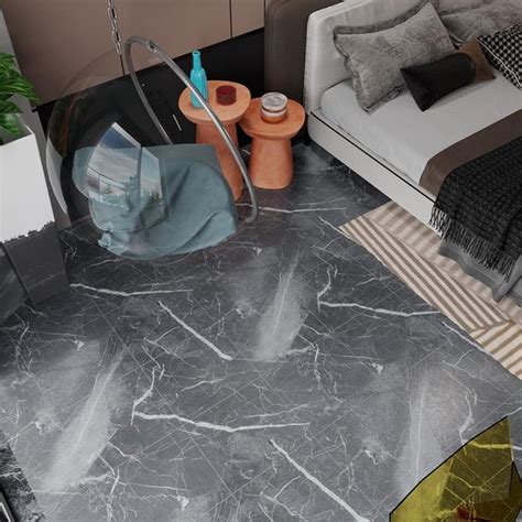 Zelfklevende Vinyl Vloertegels Grijs Marmer 30x30 Cm Waterdicht En