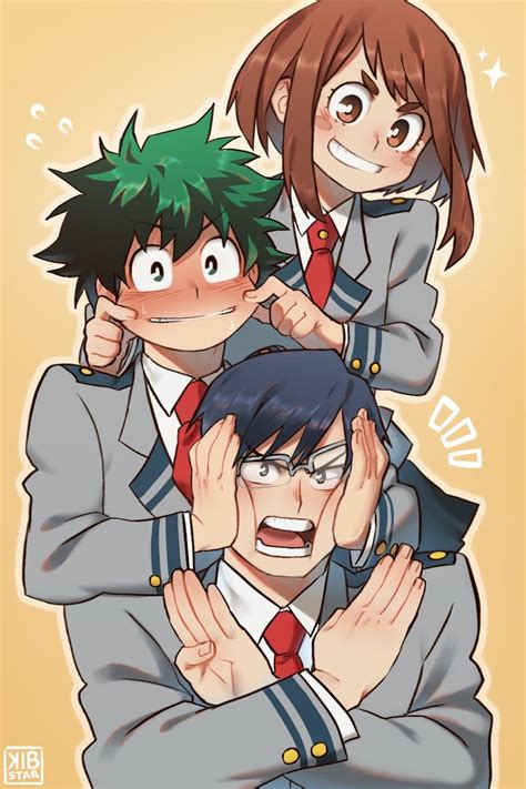 Midoriya Izuku Uraraka Ochako And Iida Tenya Boku No Hero Academia Drawn By Kibstar Danbooru