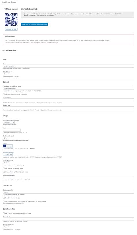 Kaya Qr Code Generator Wordpress Plugin